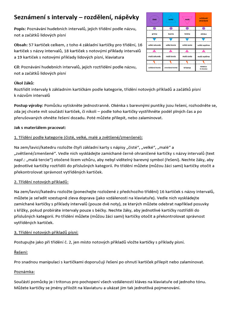PDF Seznameni S Intervaly | PDF