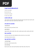 Long o Vowel Sound Word List | PDF