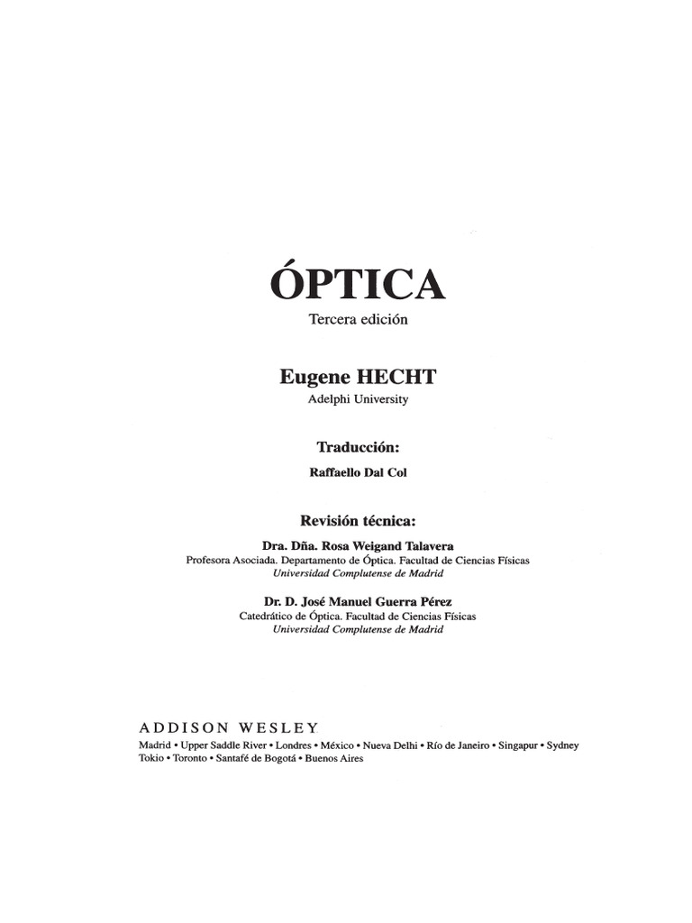 Hecht Optica 3ed Castellano | PDF