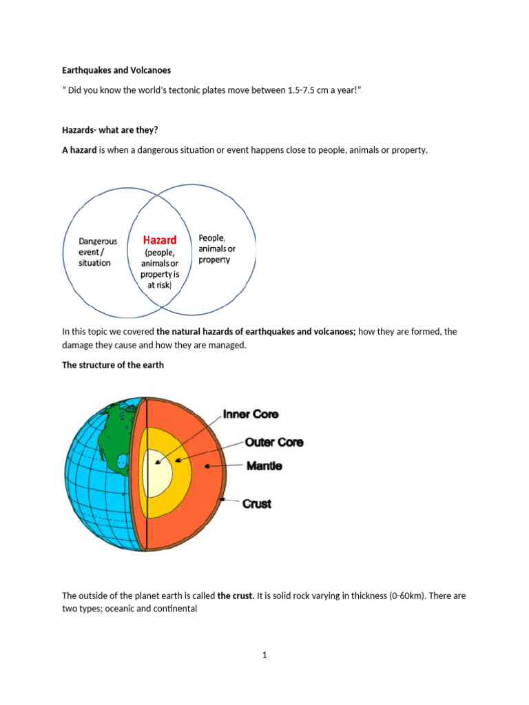 Earthquakes and Volcanoes | PDF | Volcano | Plate Tectonics