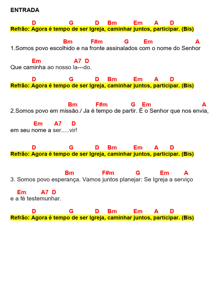 Agora é Tempo de Ser Igreja - Tom d | PDF