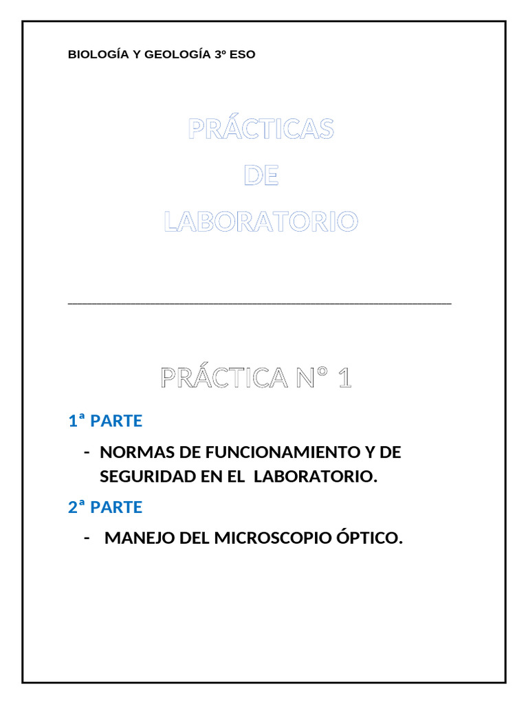Práctica 1 Normas y Manejo Microscopio | PDF | Laboratorios | Microscopio