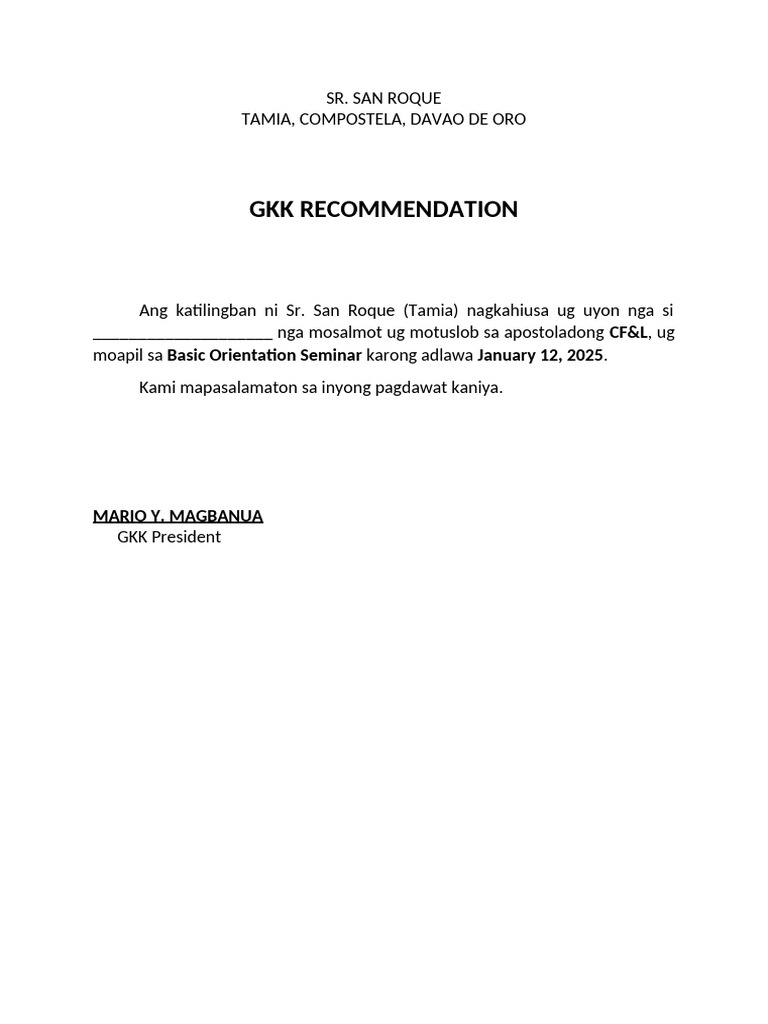GKK Recommendaton | PDF