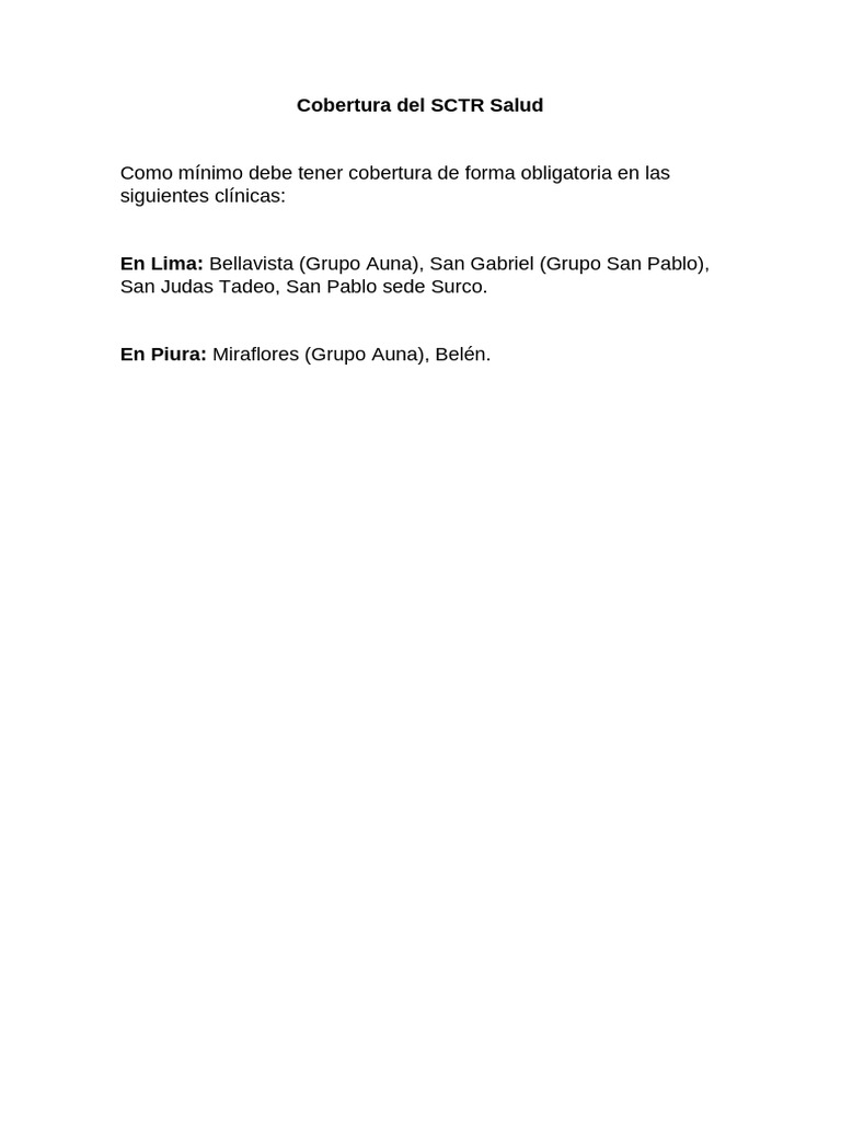 Cobertura de SCTR | PDF