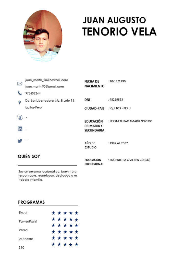 CV Juan Tenorio | PDF