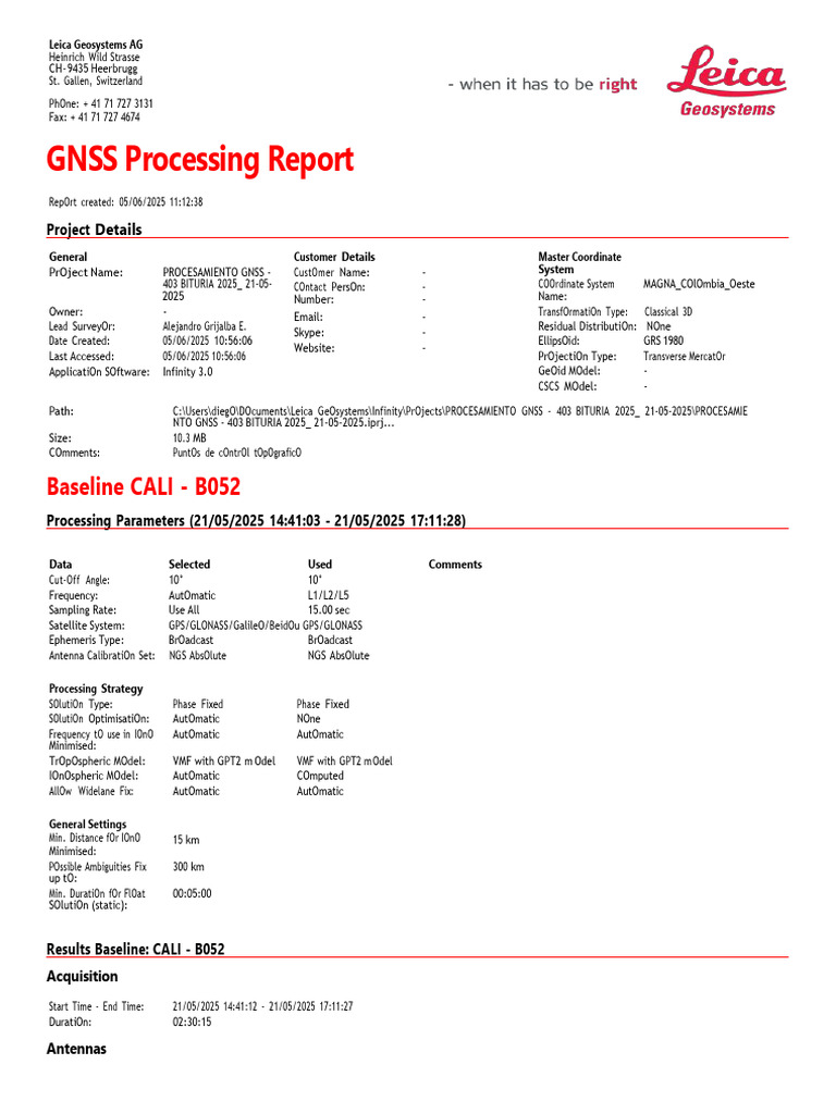 PROCESAMIENTO GNSS - 403 GNSS Processing Report | PDF | Sistema de Posicionamiento Global ...