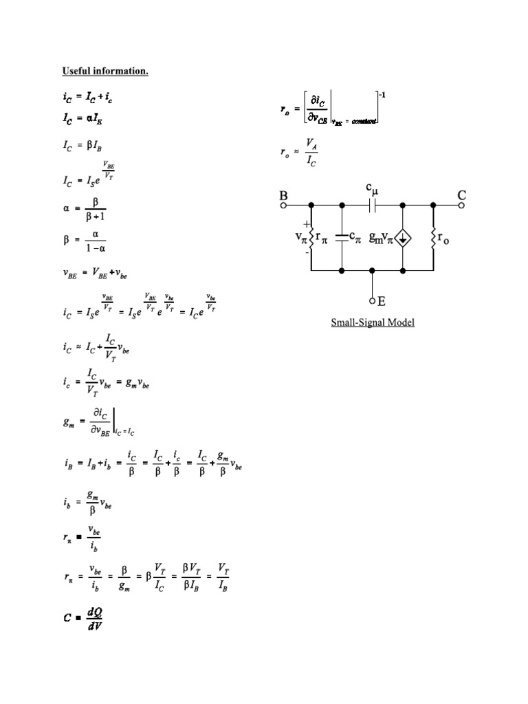 Sheet of Useful Information For Test# 2 and #3 | PDF