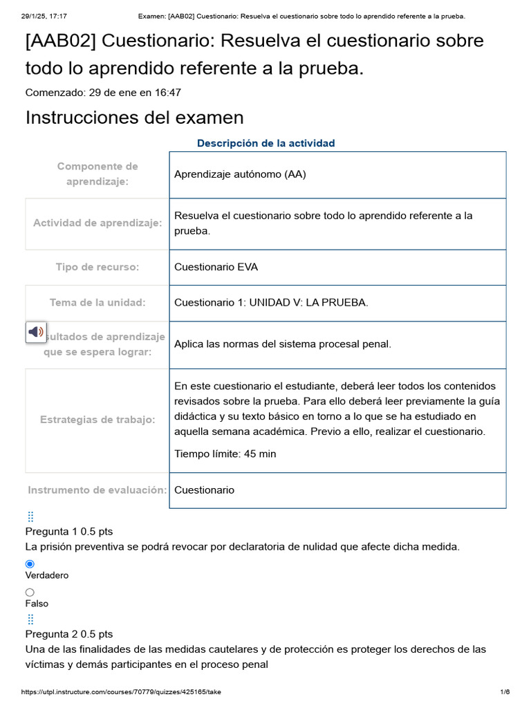 Cuestionario sobre la Prueba Penal | PDF | Mandato | Castigos