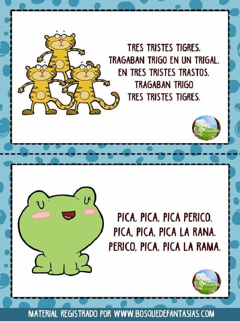 Fichas Trabalenguas | PDF