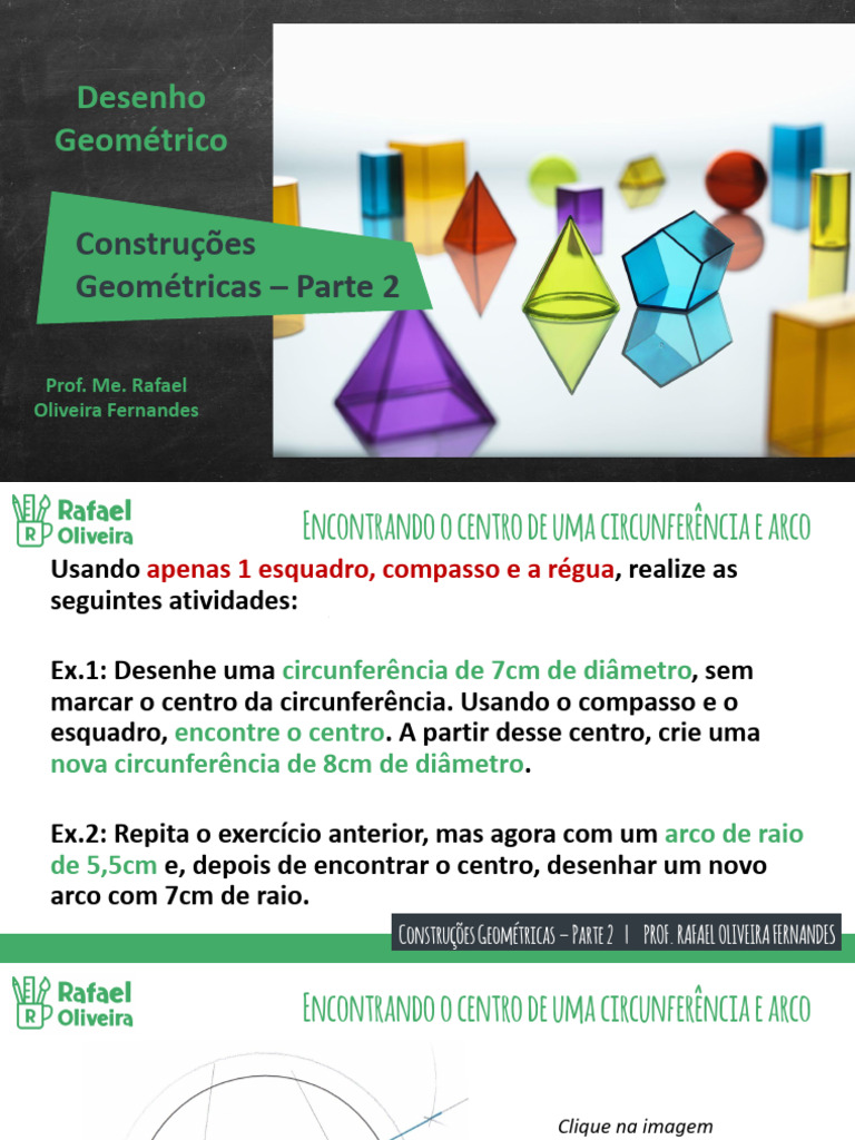 Construções Geométricas: Exercícios Práticos | PDF | Círculo | Simetria