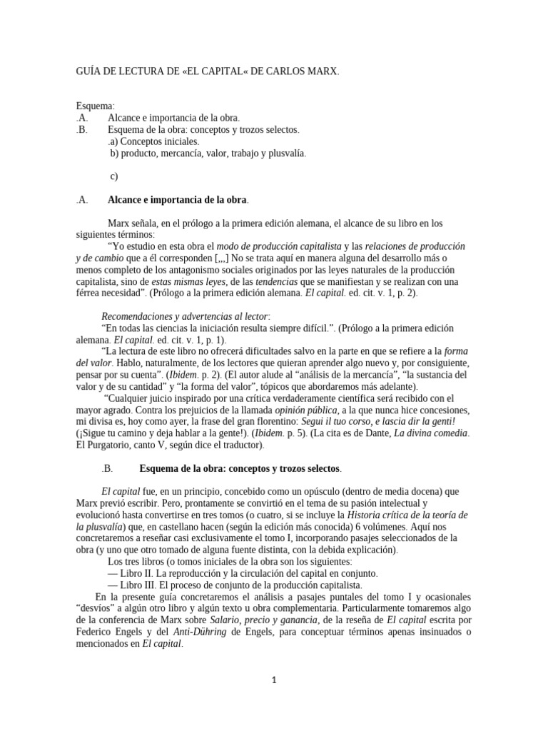 Guía - El Capital | PDF | Capital (economía) | Dinero