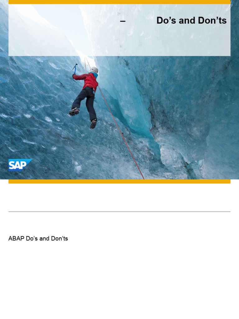 ABAP Do and Dont | PDF | Database Index | Databases