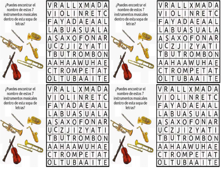 Intrumentos Sopa de Letras | PDF