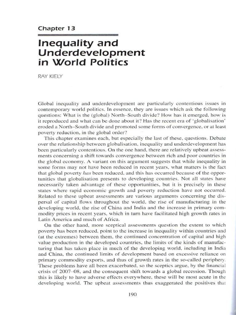 Inequality and Underdevelopment in World Politics - RAY KIELY | PDF ...