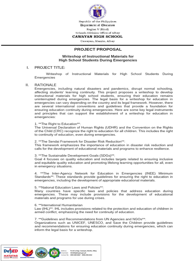 Project Proposal Writeshop On Eie | PDF | Disaster Risk Reduction ...