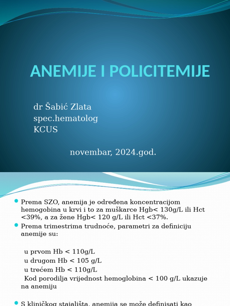 Anemije I Policitemije | PDF