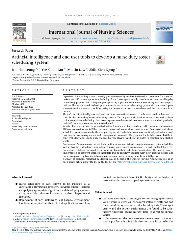 Nursing Staff Duty Allocation | PDF | Mathematical Optimization | System