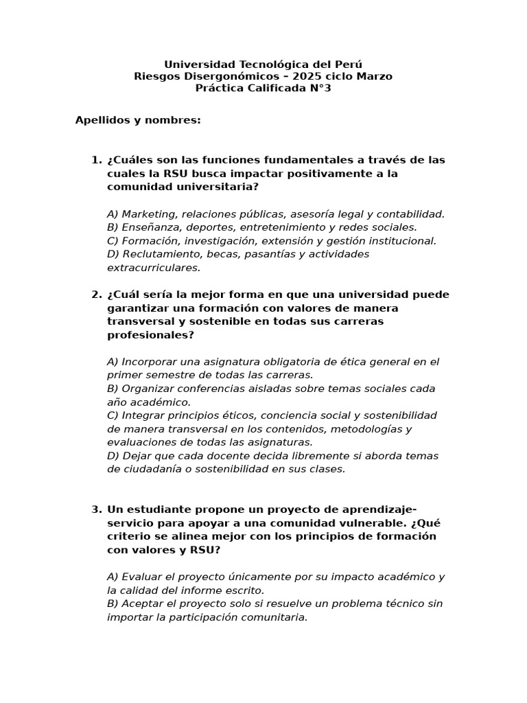 Pc3 Resp Social Virt | PDF | Comunidad | Sevicio de aprendizaje