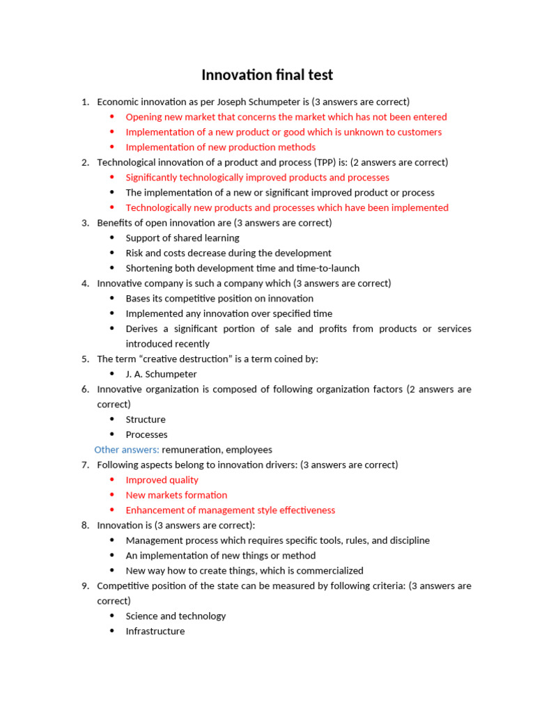 Innovation Cheat Sheet | PDF | Innovation | Net Present Value