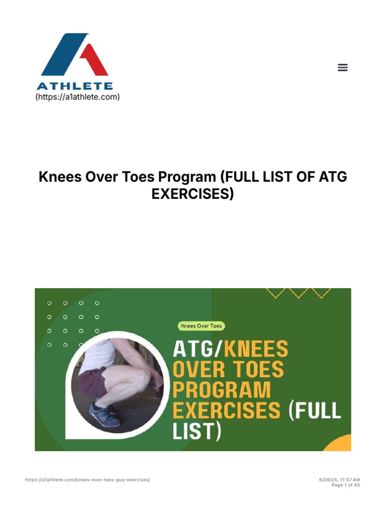 Knees Over Toes Program (Full List of Atg Exercises) | PDF | Anatomical ...