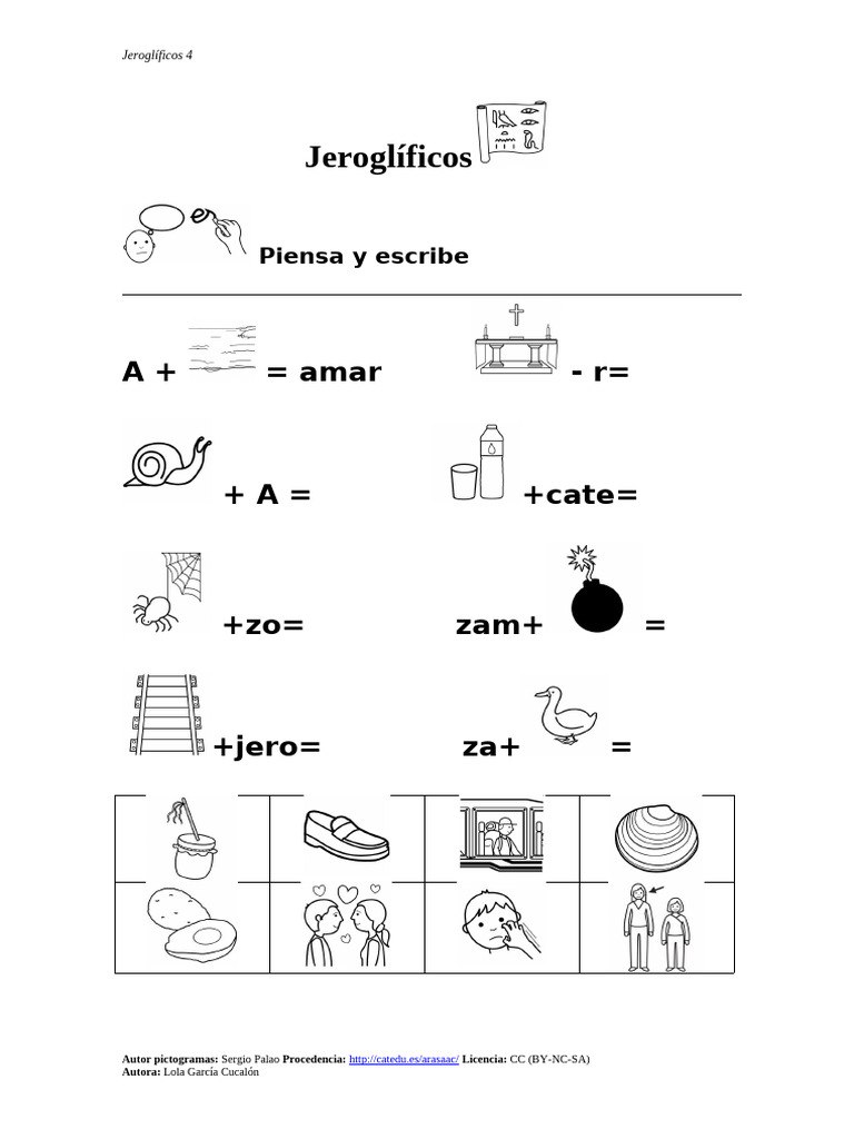 Jeroglíficos 4 ByN | PDF