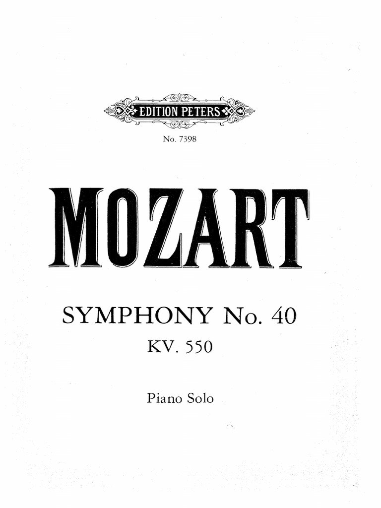 Mozart Symphony No. 40 for Piano Solo | PDF | Classical Music ...