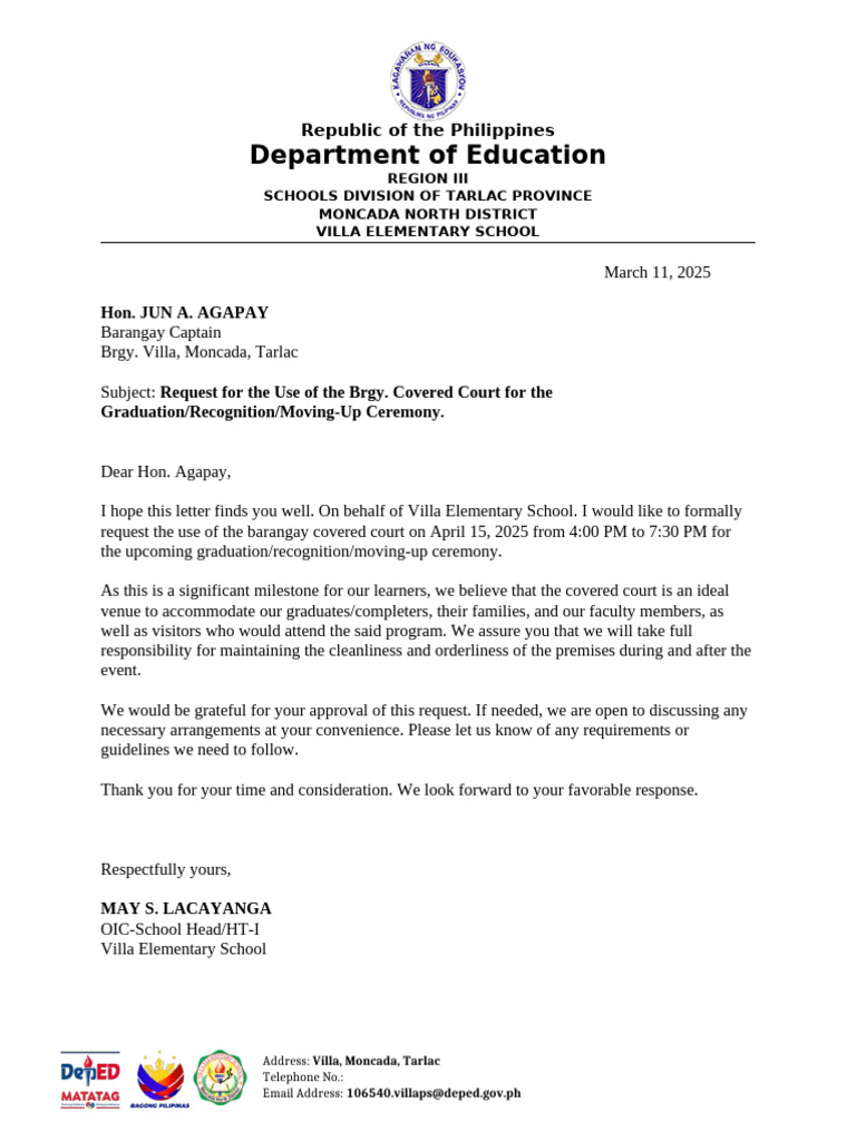 Request Letter For Graduation | PDF