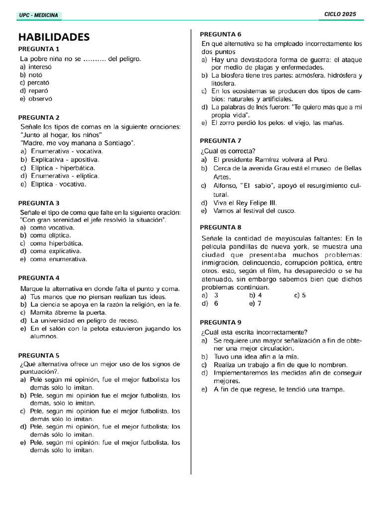 Upc Simulacro General Medicina 1 | PDF