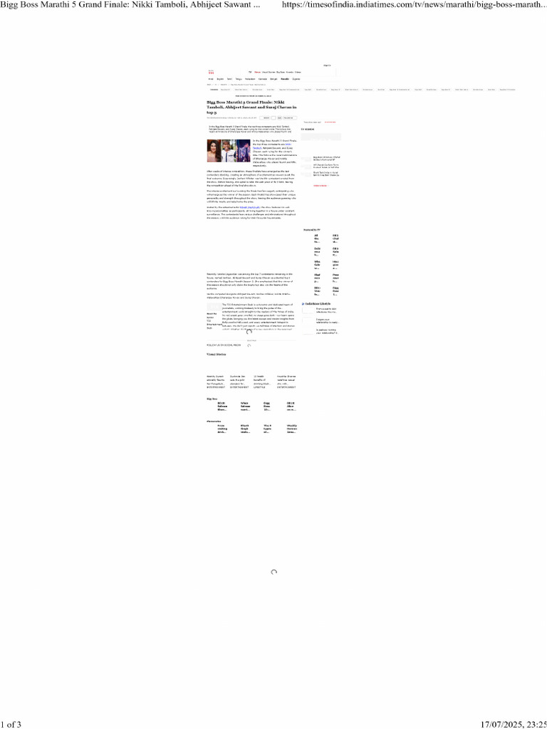 Bigg Boss Marathi 5 Grand Finale - Nikki Tamboli, Abhijeet Sawant and Suraj Chavan in Top 3 ...