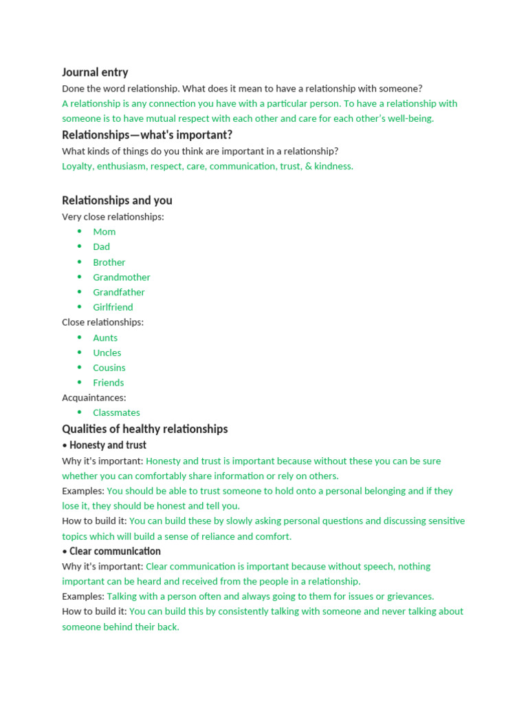Key Qualities of Healthy Relationships | PDF | Empathy | Mentorship