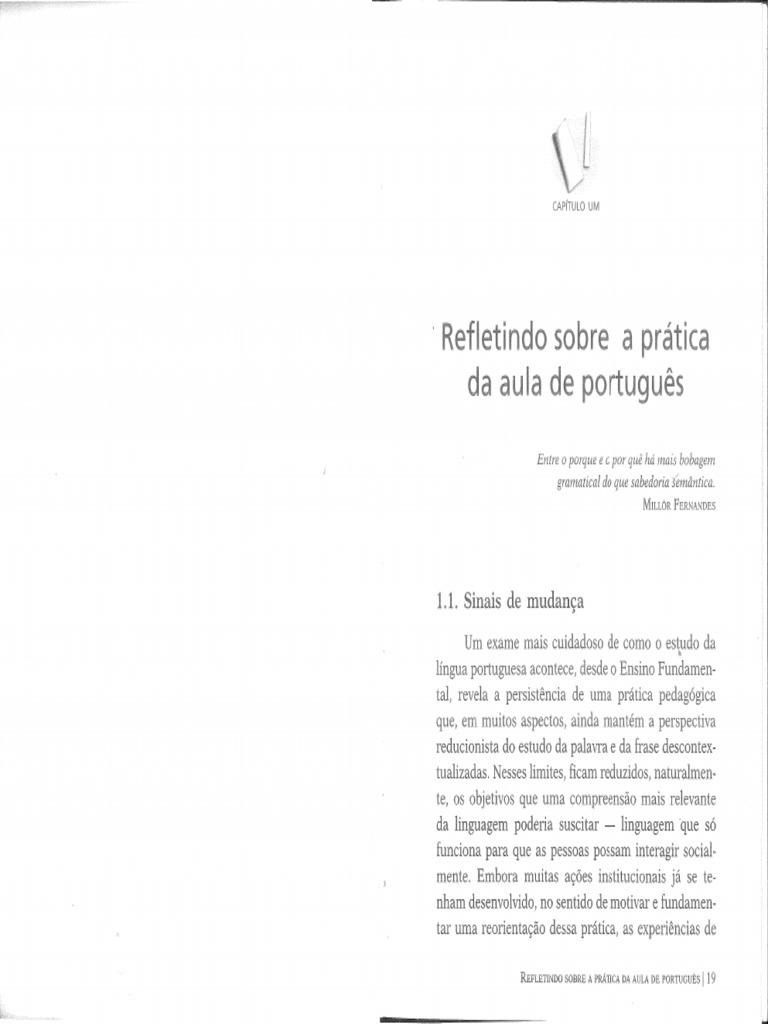 Reflitindo Sobre A Pratica Da Aukla de Portigues | PDF