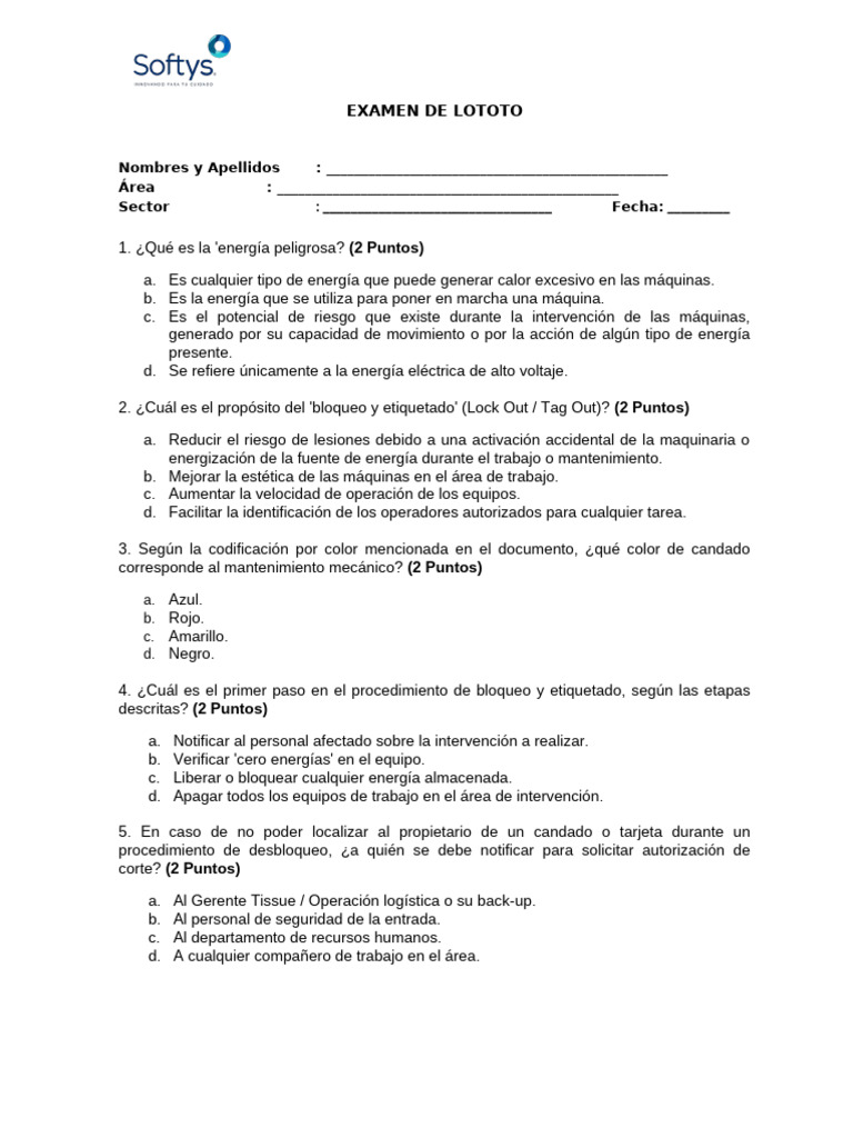 Examen Lototo | PDF