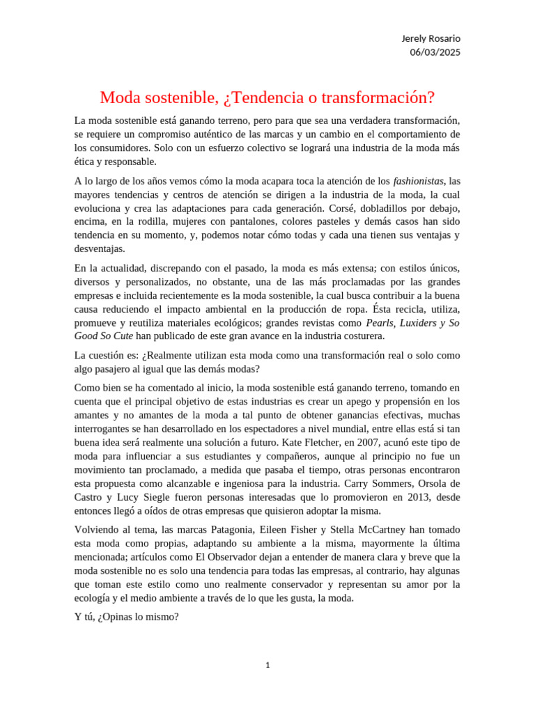 Moda Sostenible | PDF | Moda | Sustentabilidad