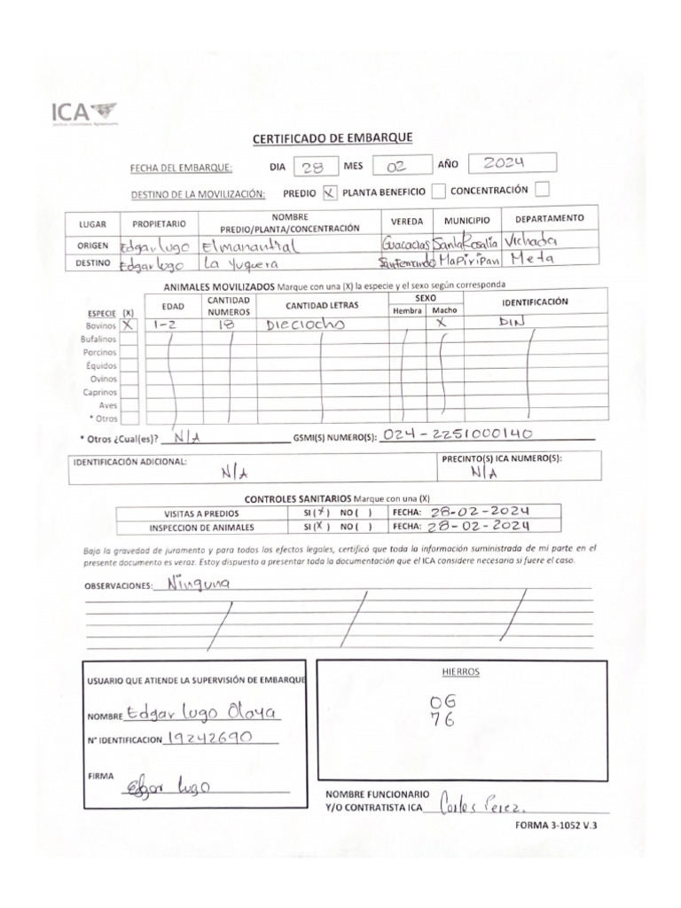 Certificado de Embarque-1 | PDF