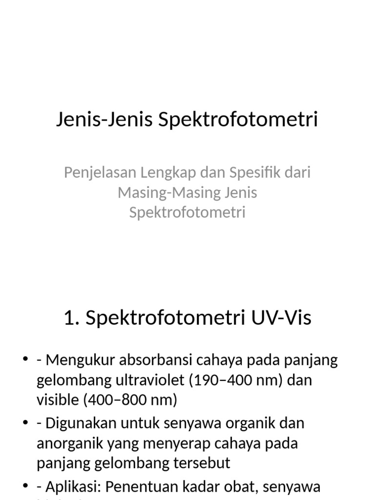 Jenis Jenis Spektrofotometri | PDF