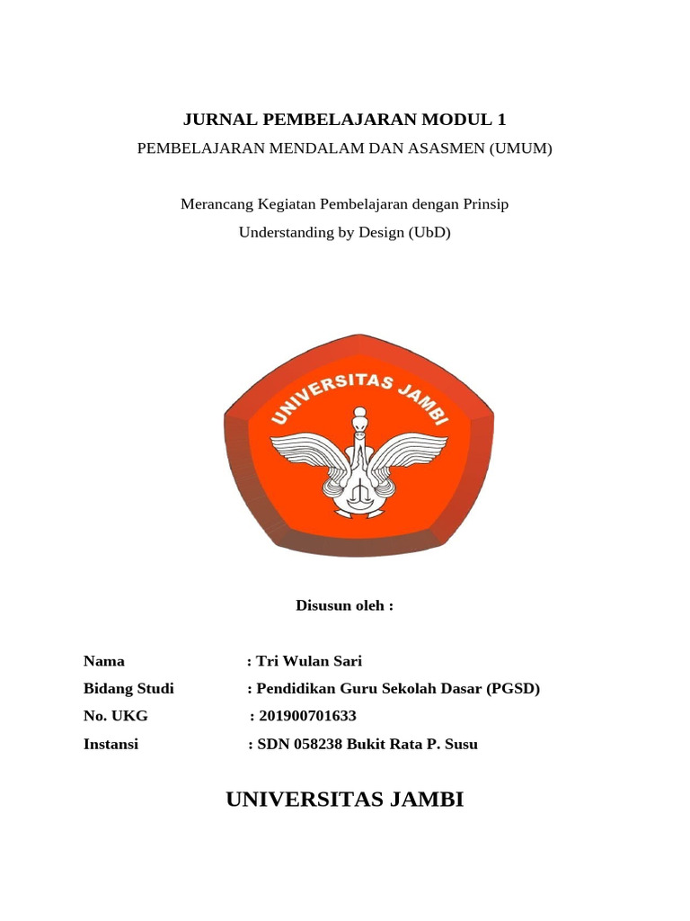 Tri Wulan Sari - 201900701633 - Prinsip Understanding by Design | PDF