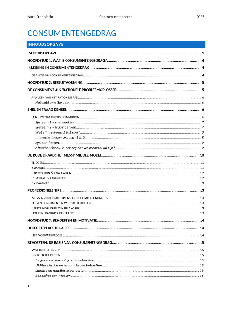 Samenvatting Consumentengedrag | PDF