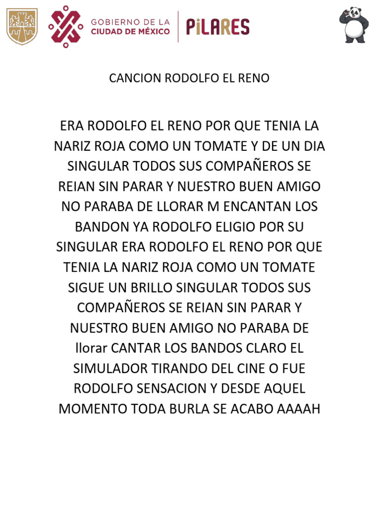 Letra de Rodolfo el Reno | PDF
