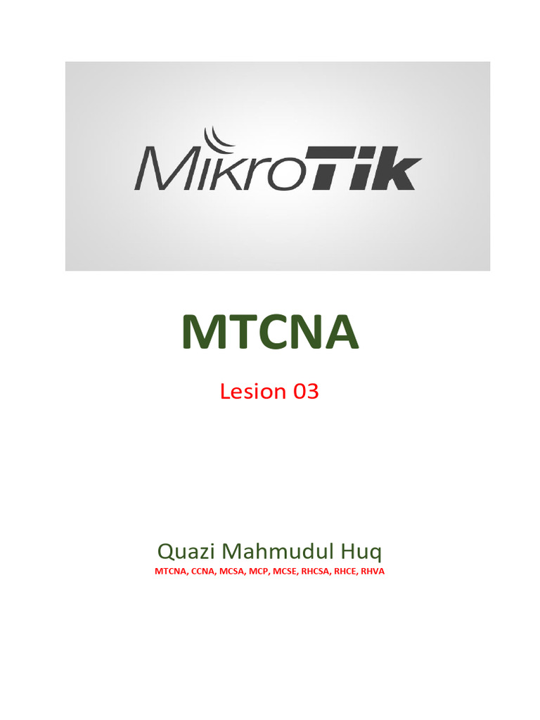 MikroTik Basic Configuration | PDF