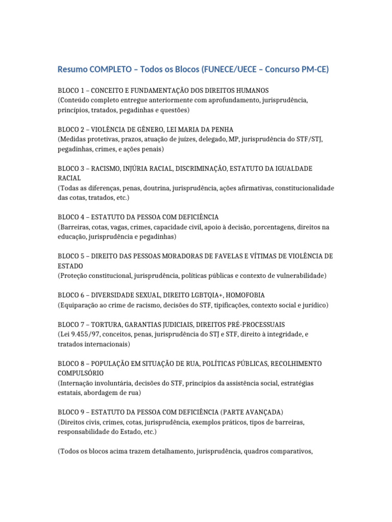 Resumo_Completo_INTEGRAL_FUNECE_PMCE | PDF