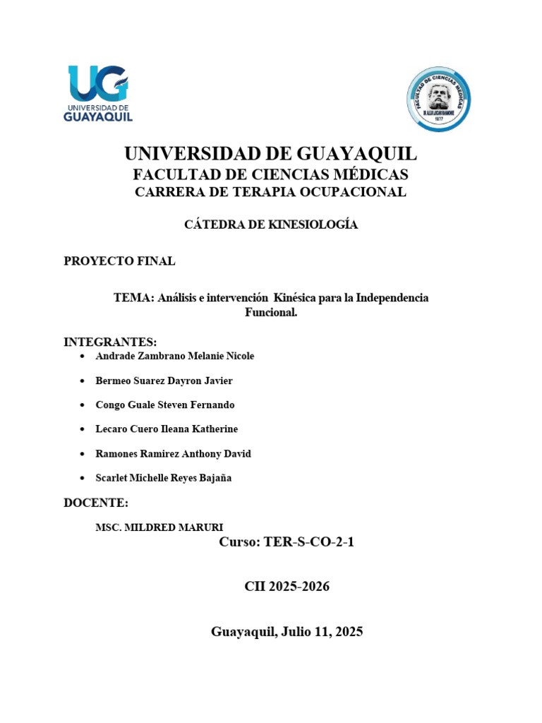 Proyecto Final Grupal de Kinesiologia | PDF | Hombro | Sistema musculoesquelético