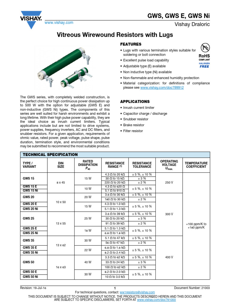 Gws Gws Gws Gws Gws Gws Gws Gws Gws Gws | PDF | Resistor | Electric Power