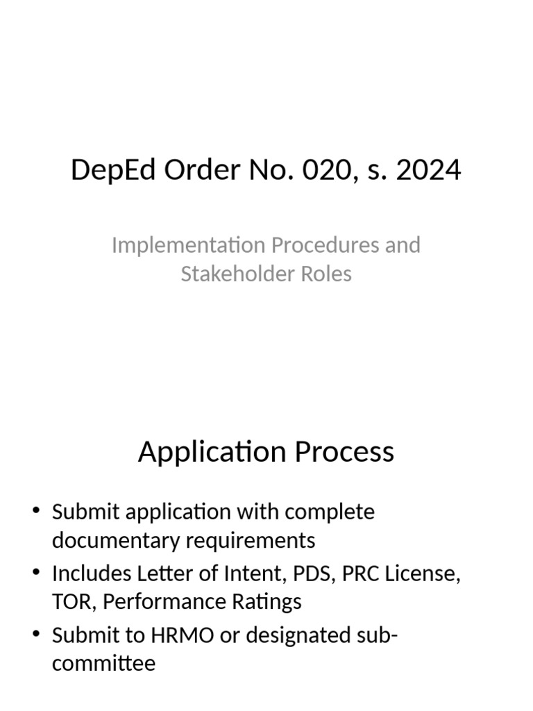 DepEd Order 2024 020 Implementation Procedures | PDF