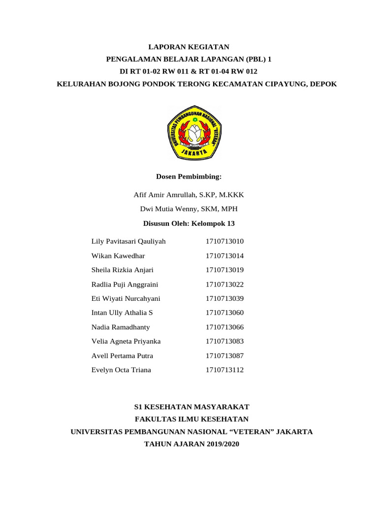 Laporan PBL 1 Kelompok 13 | PDF