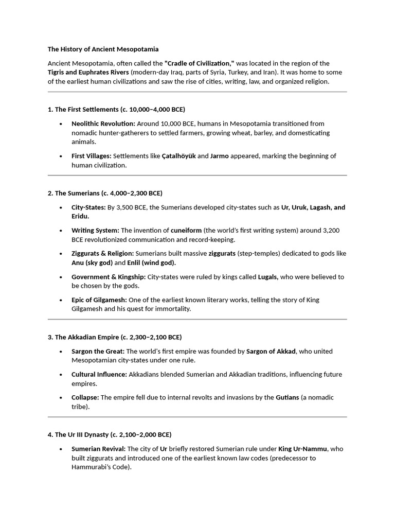 The History of Ancient Mesopotamia | PDF | Mesopotamia | Babylonia