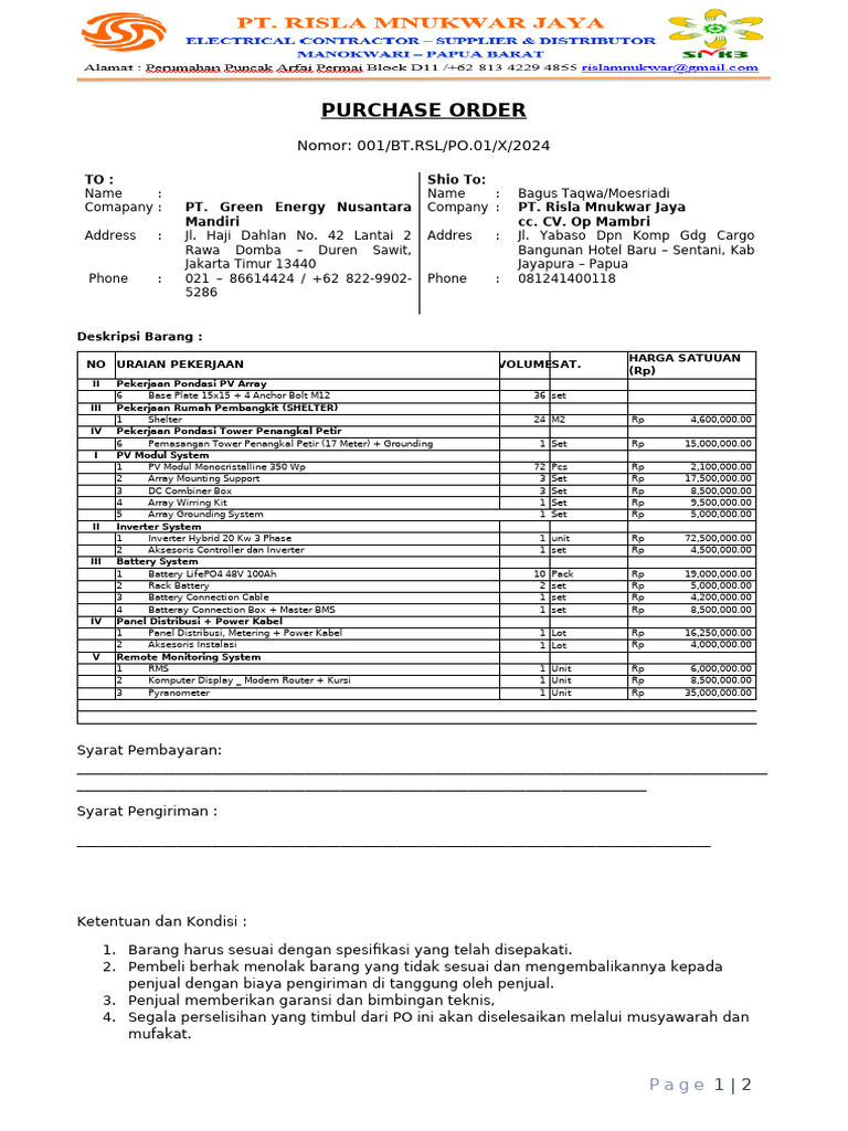 Surat Kuasa Pt. Risla | PDF