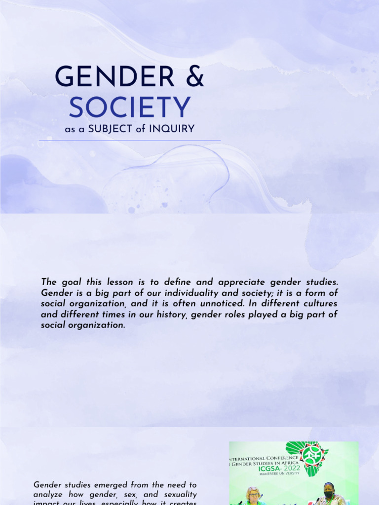 Week 2-3 (Lesson 3) Gender & Society | PDF | Qualitative Research | Gender