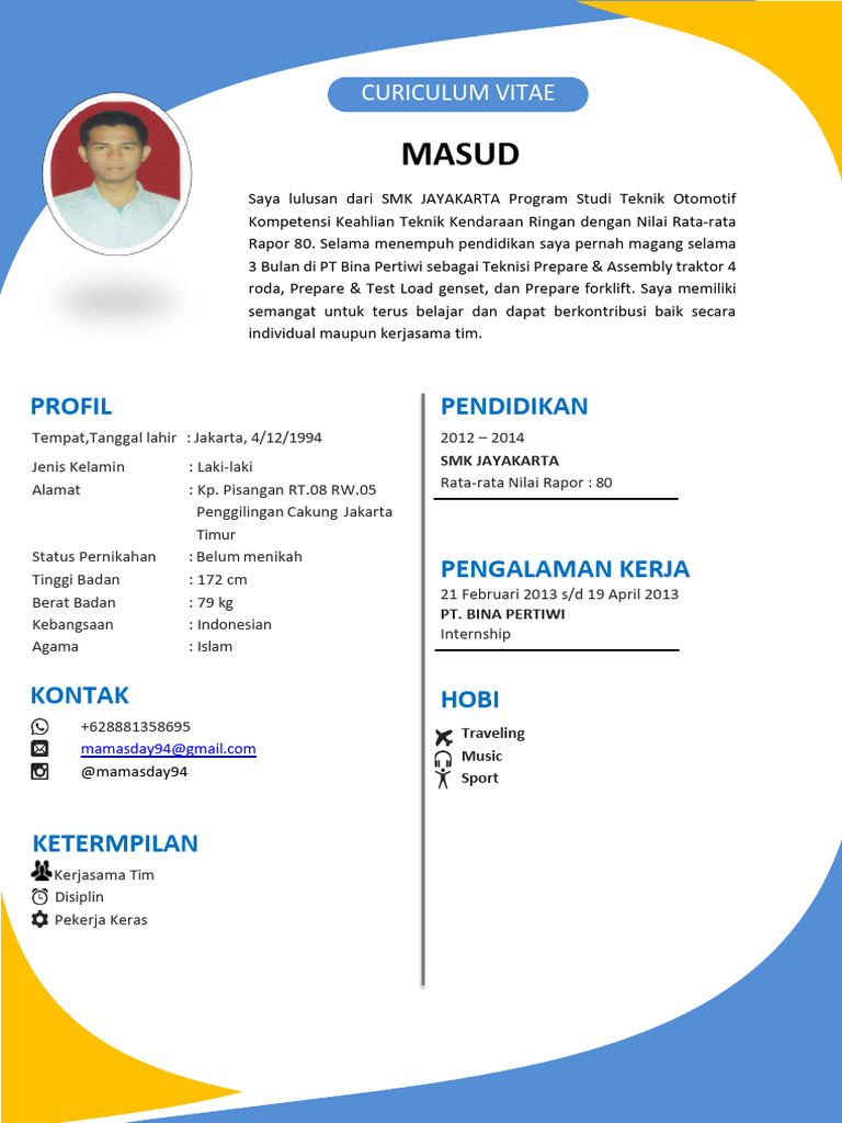 CV Masud - Teknik Otomotif | PDF