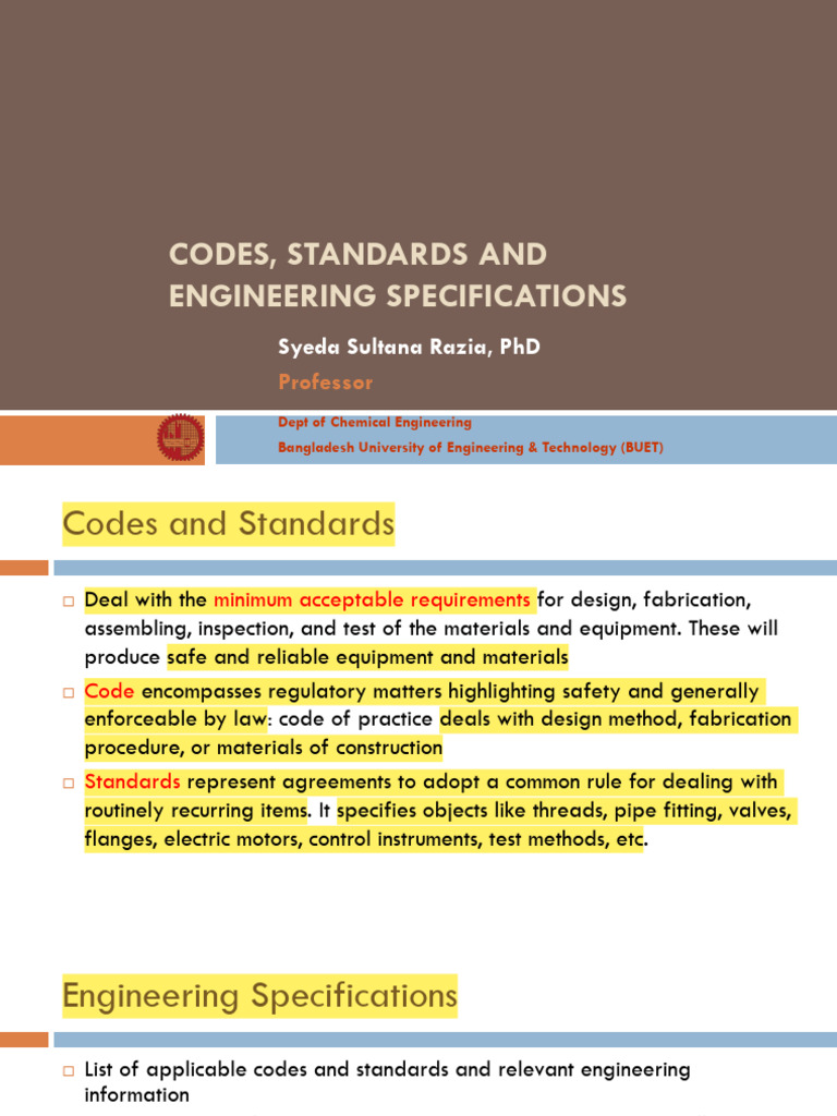 ChE 407 - Codes and Standards - Nov 2024 | PDF | Mechanical Engineering