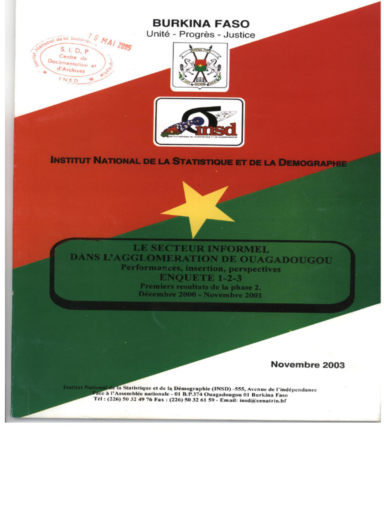 Secteur Informel Ouagadougou 2003 | PDF | État | Économie